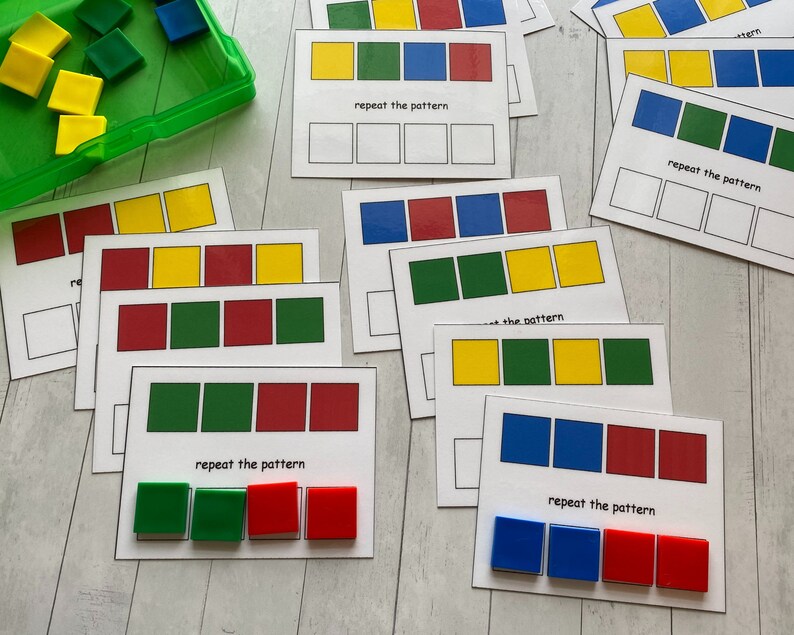 Patterns With Colored Tiles Task Box Activity Set- Preschool ...