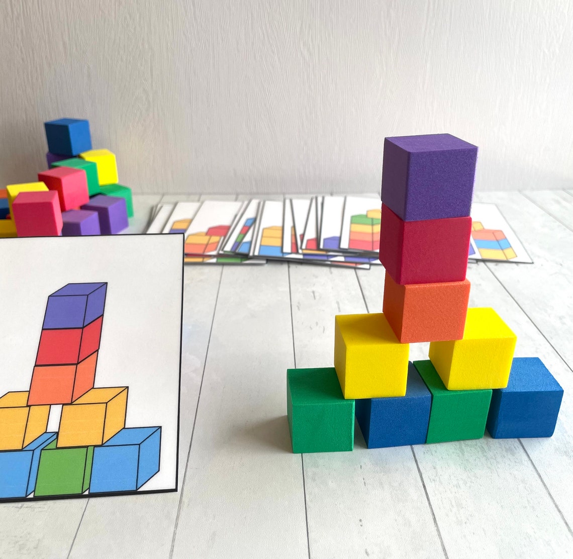Foam Cube Task Box Activity Cards- Montessori Resources- Homeschool ...