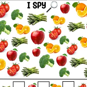 I Spy Games- Fruit and Vegetable-preschool- Kindergarten -special ...