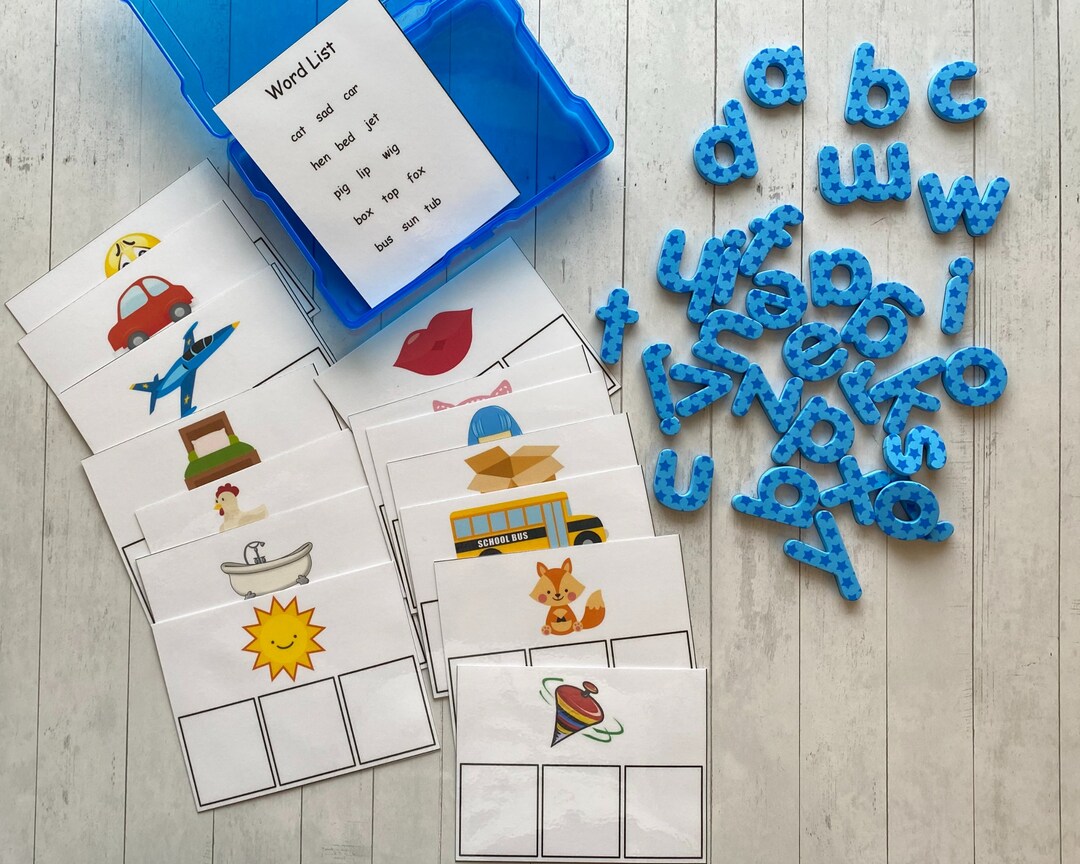 Spelling Practice-3 Letter Words-task Box Montessori Learning - Etsy