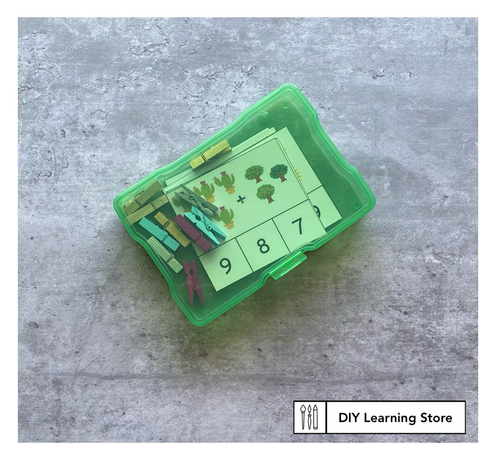 Addition With Clothespins Task Box - Etsy