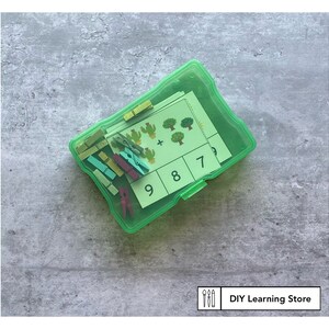 Addition With Clothespins Task Box Activity Set- Montessori Learning ...