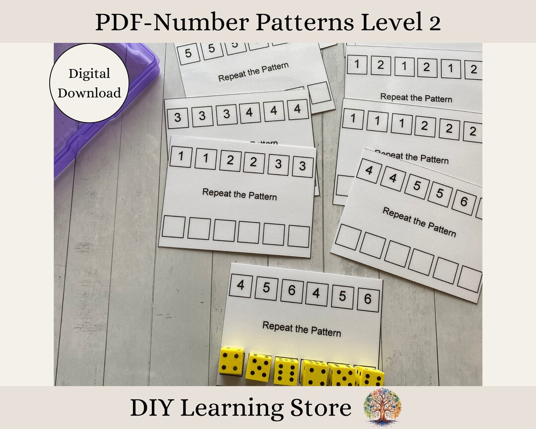 PDF Foam Dice Patterns Level 2-activity Cards Instant Download ...