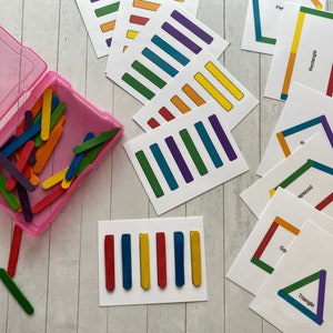 Shapes and Patterns With Craft Sticks- Activity Set for Preschool and ...