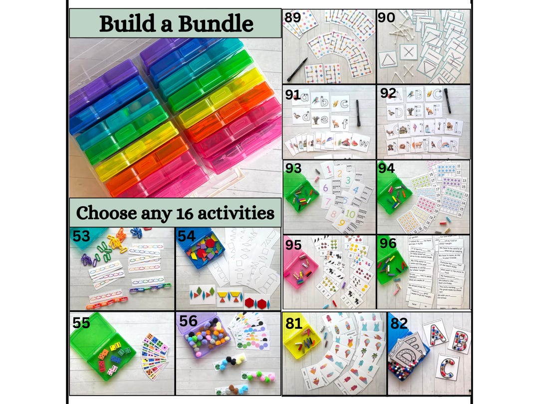 Build a Bundle- 16 Task Box Learning Activity Sets and Carrying Case ...