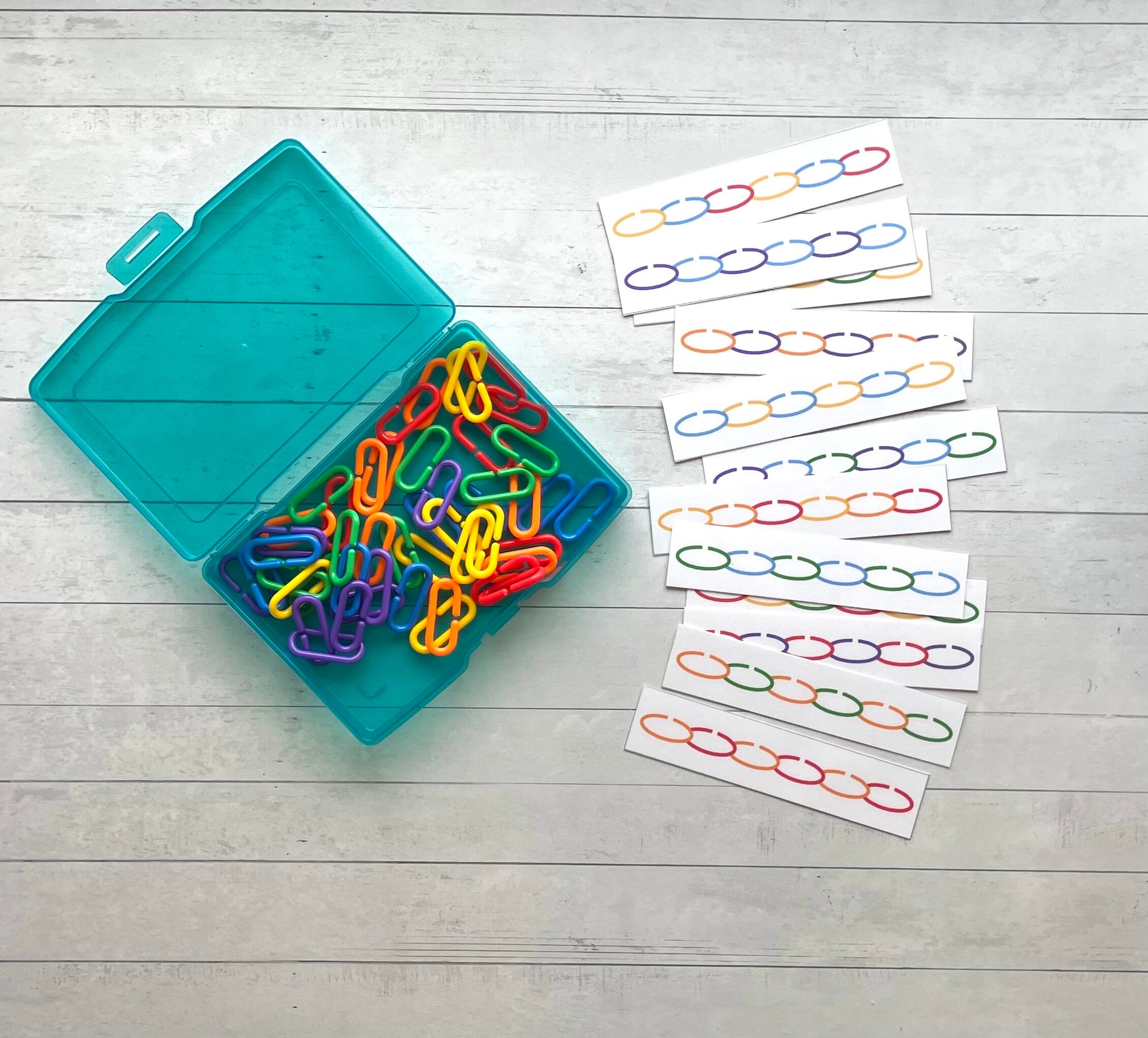 Colored Links Task Box Cards – Montessori Pattern Printable (PDF) - Etsy