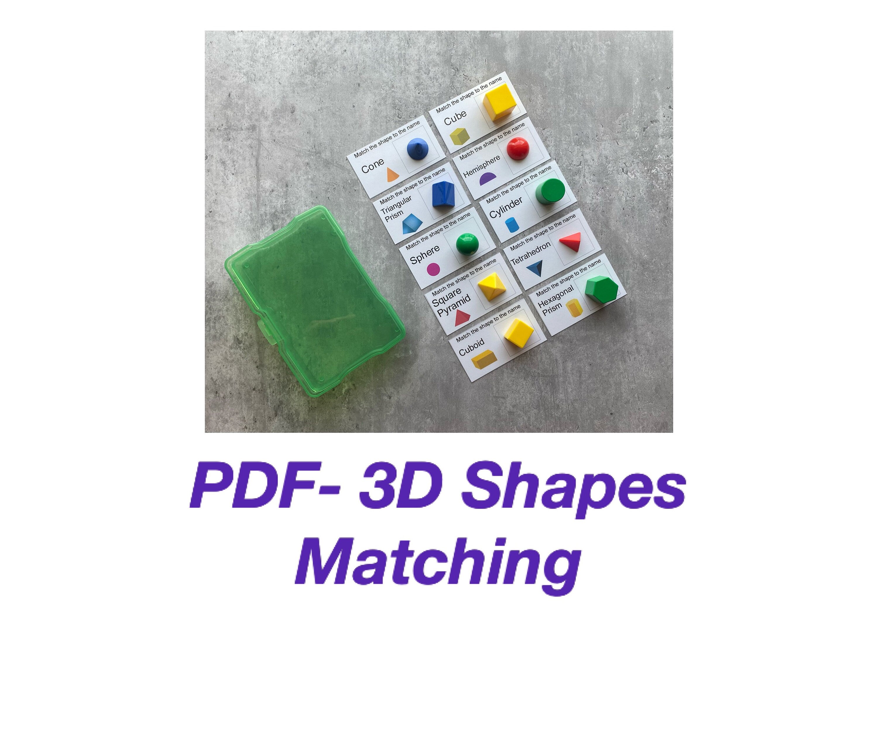 PDF 3D Shapes Matching Activity Cards Instant Download - Etsy Finland