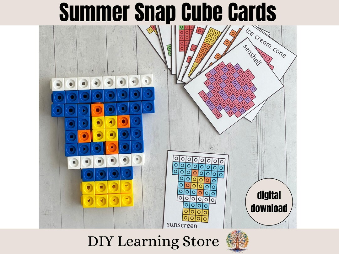 Snap Cube Mats- Summer Themed Cards- Toddler Activities- Preschool ...