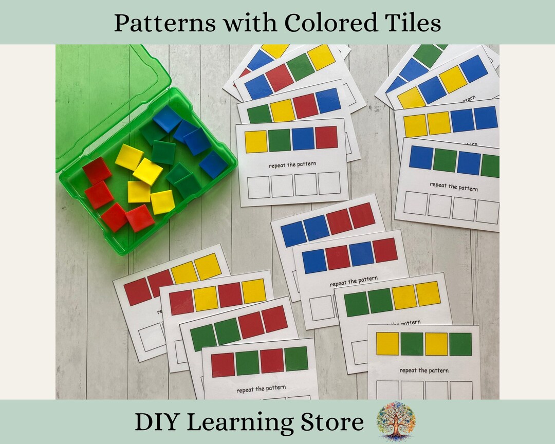 Patterns With Colored Tiles Task Box Activity Set- Preschool ...