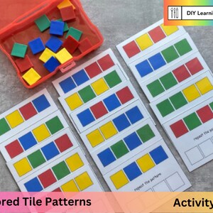 Patterns With Colored Tiles Task Box Activity Set- Preschool ...