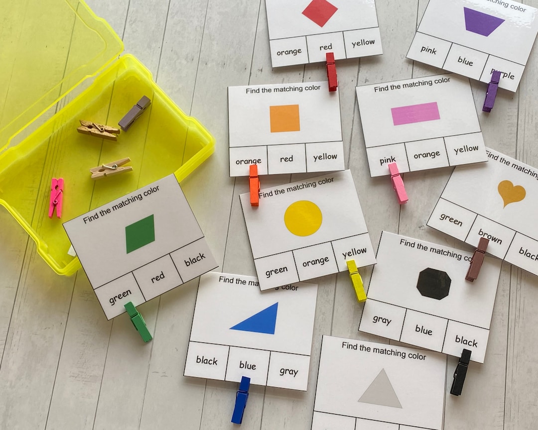 Color Matching With Clothespins-activity Set Montessori Learning Toy ...