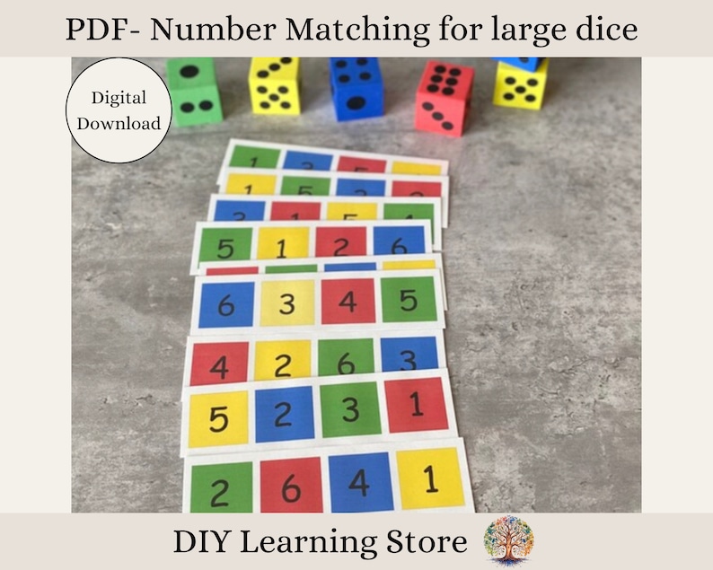 Number Matching Activity Cards-montessori Learning Toy for Preschool ...