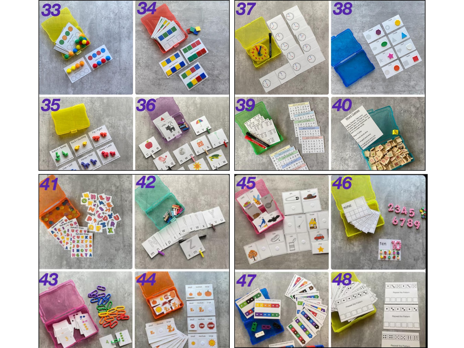 96 Task Boxes- Learning Activity Sets and Carrying Cases- Preschool ...