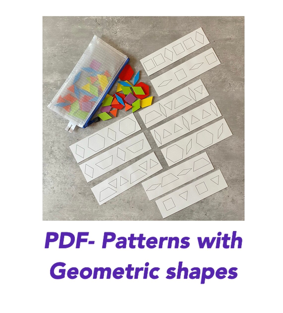 PDF Patterns With Geometric Shapes Activity Cards - Etsy