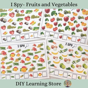 I Spy Games- Fruit and Vegetable-preschool- Kindergarten -special ...