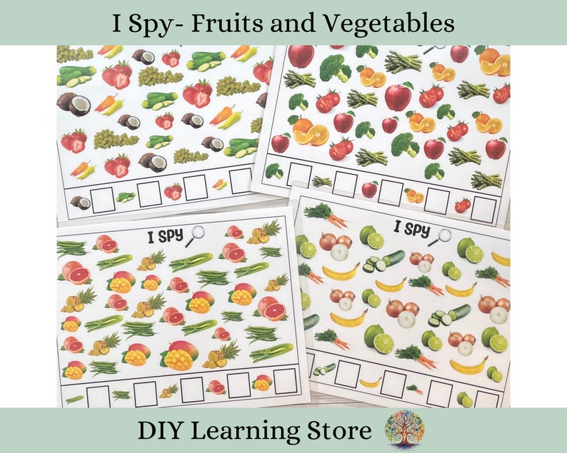 I Spy Games- Fruit and Vegetable-preschool- Kindergarten -special ...