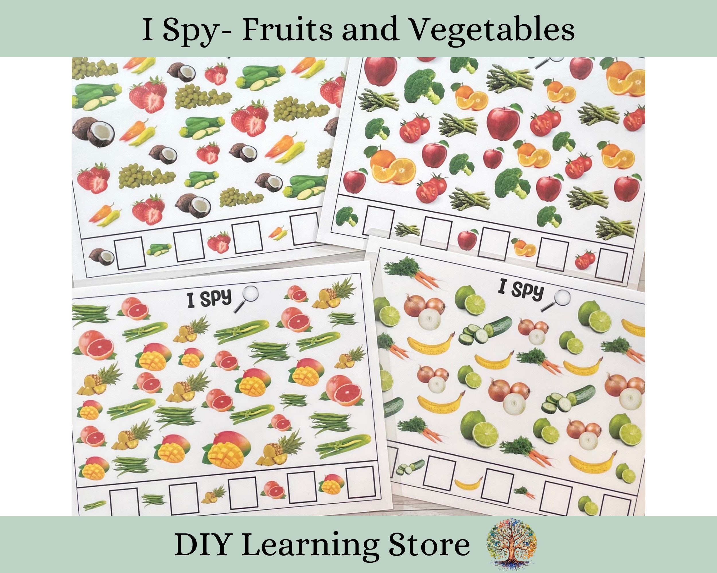 I Spy Games- Fruit and Vegetable-preschool- Kindergarten -special ...