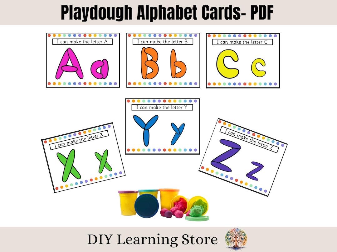 Playdough Alphabet Activity Cards- Uppercase and Lowercase Letters ...