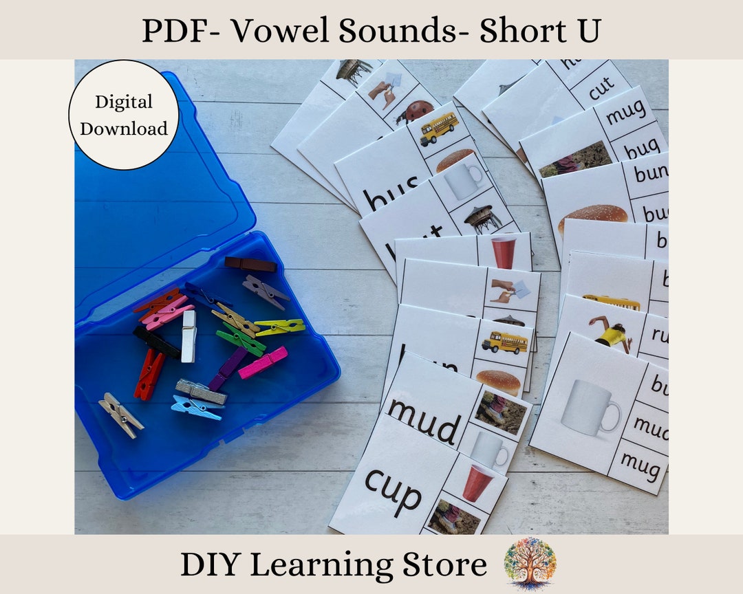 Short U Vowel Sounds- Phonics Activity Set- Montessori Inspired ...
