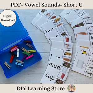 PDF Short U Vowel Sounds Phonics Activity Set Montessori Inspired ...