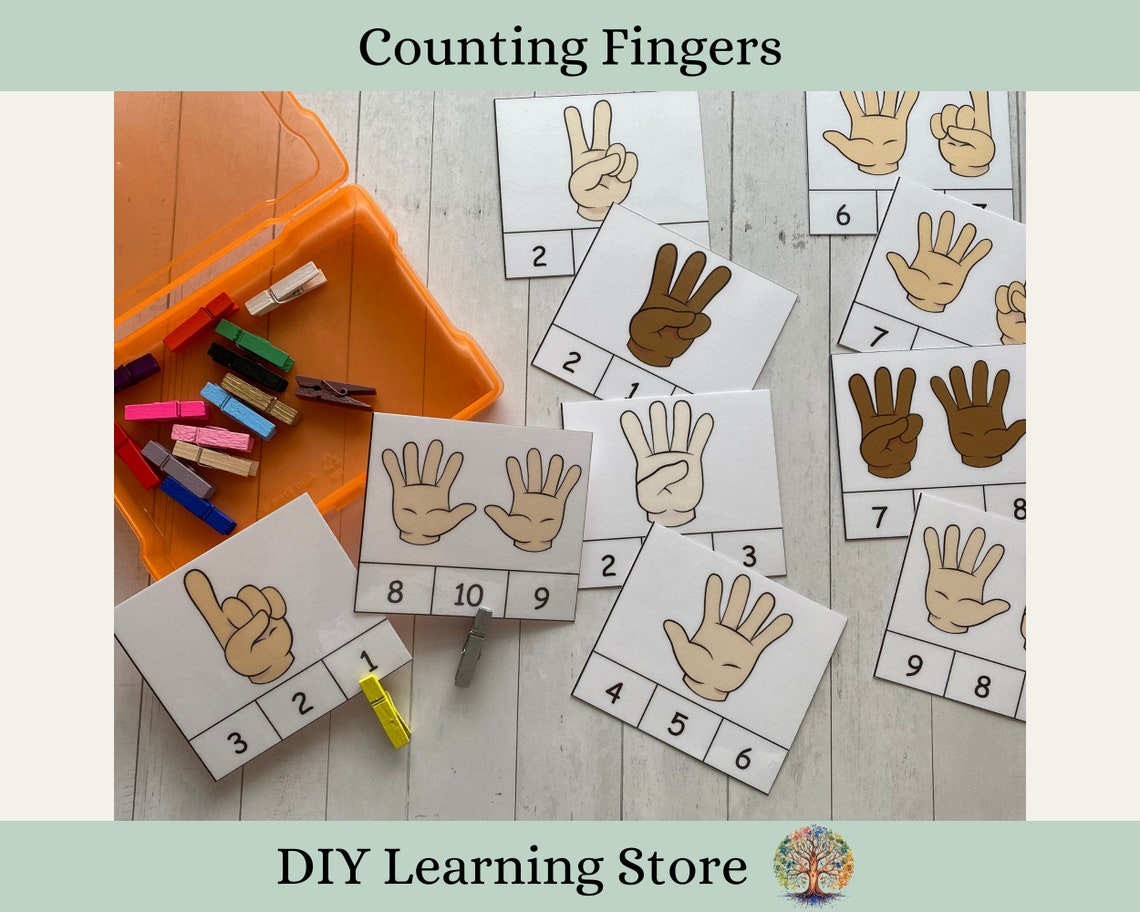 Counting Fingers- Task Box Activity Set- Montessori Learning Toy for ...