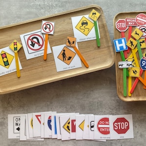 Road Signs Activity Set- Montessori Learning Toy for Preschool ...