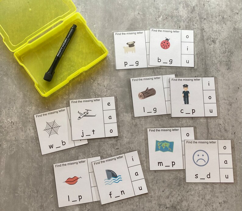 CVC Missing Vowel Fill in the Blank / Circle the Answer - Etsy