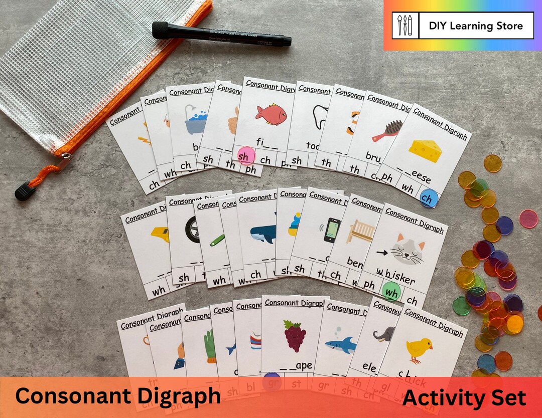 Consonant Digraph Matching and Fill in the Blank Learning Activity Set ...