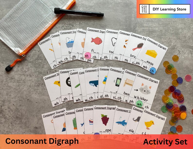 Consonant Digraph Matching and Fill in the Blank- Learning Activity Set ...