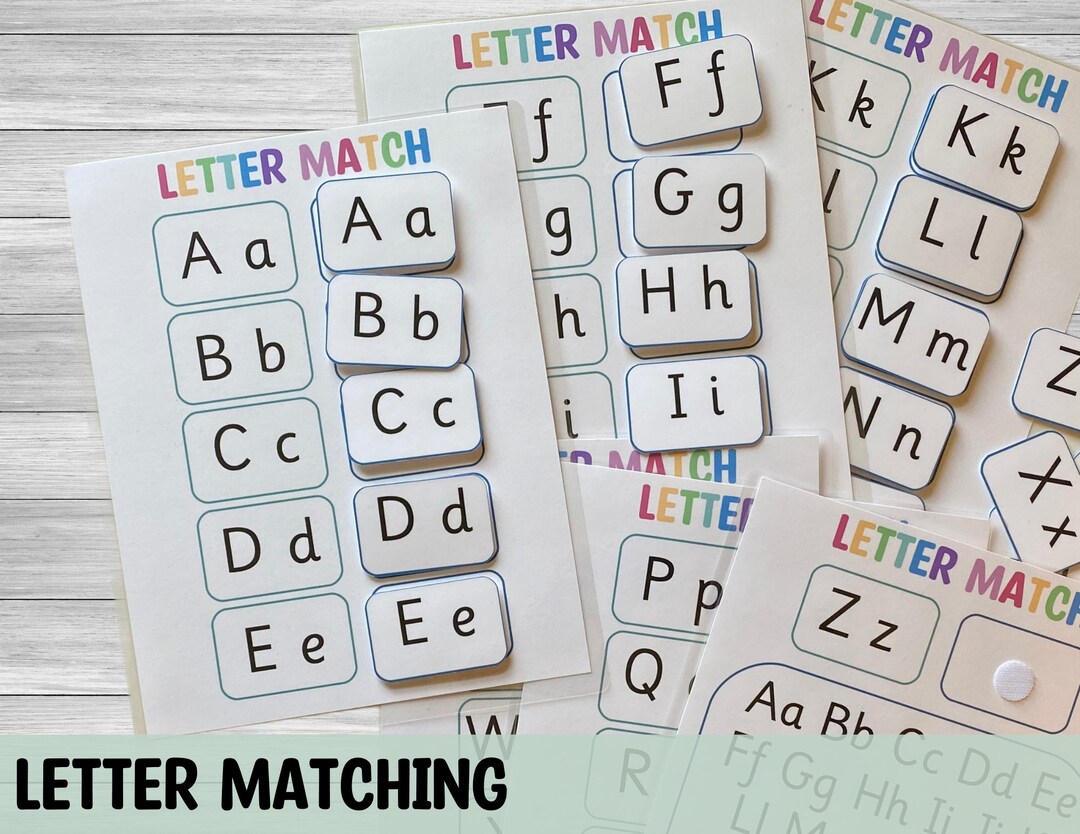 Letter Match- Montessori Preschool Learning Worksheets- Alphabet ...