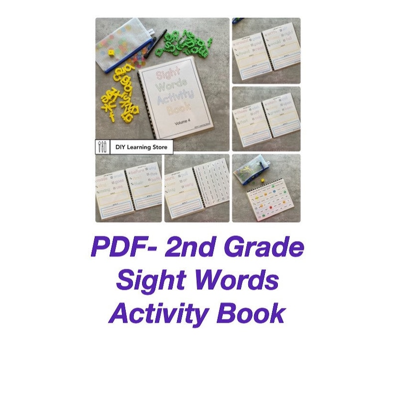 2nd Grade Sight Words Activity Book-preschool Busy Book / Kindergarten ...