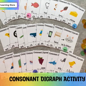 Consonant Digraph Activity Cards- Instant Download- Montessori Learning ...