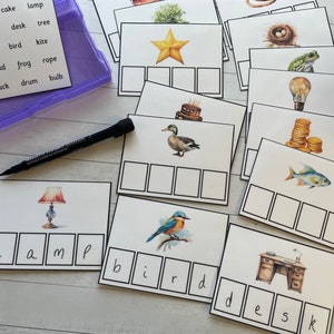 Spelling Practice 4-letter Words Task Box | Printable Literacy Game for ...