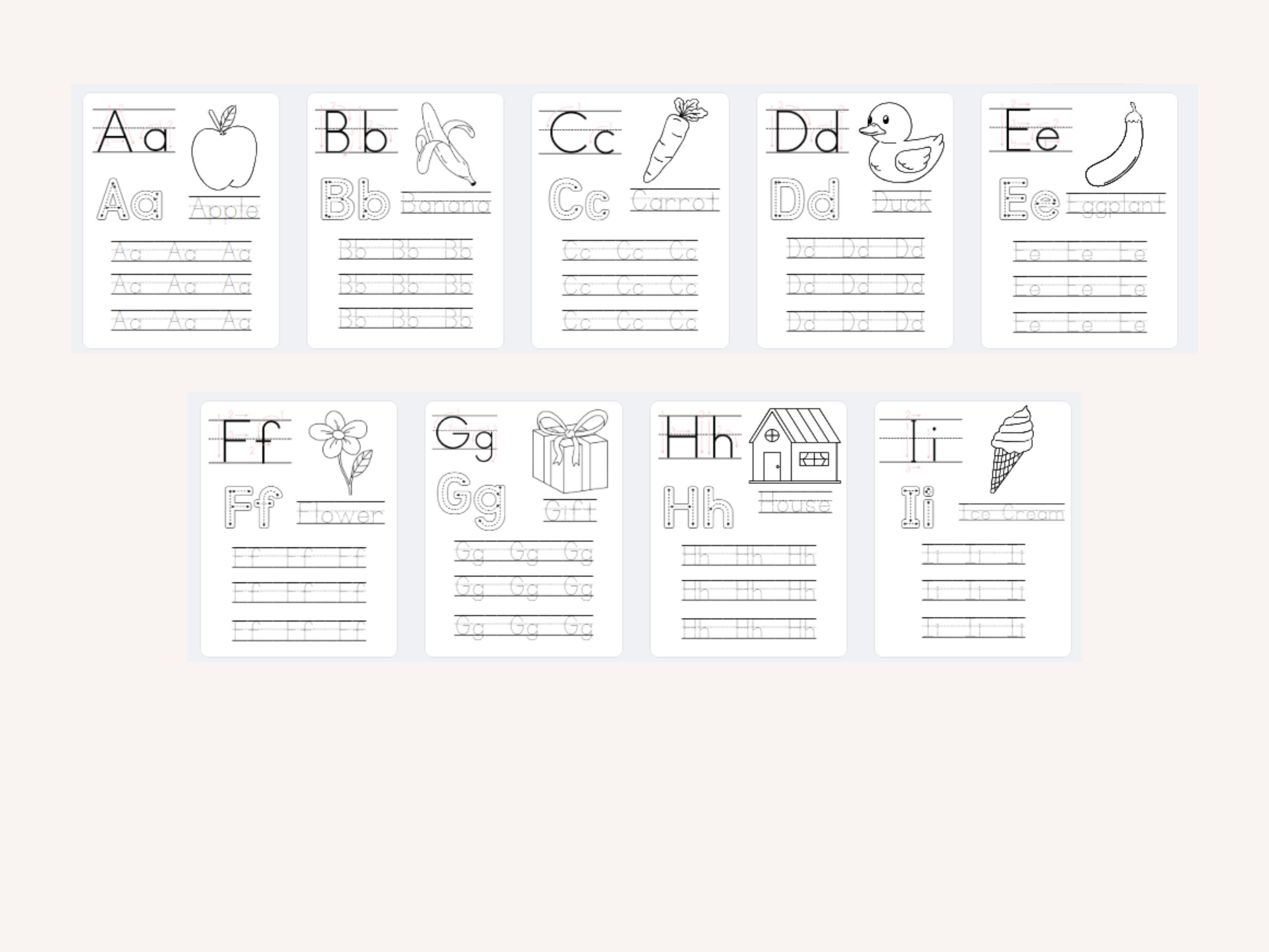 Letter Tracing Worksheets- Kindergarten, Preschool, Homeschool, Special ...