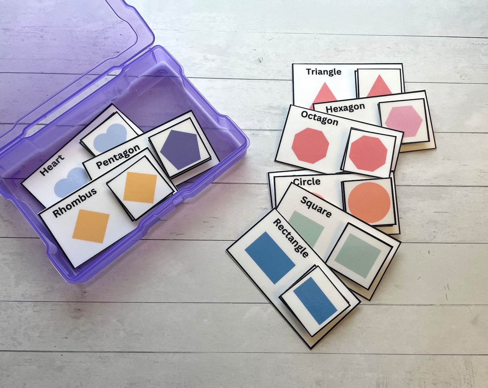 2D Shape Matching Task Box Activity Set- Montessori Printable ...
