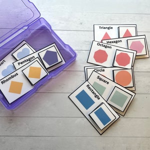 2D Shape Matching Task Box Activity Set- Montessori Printable ...