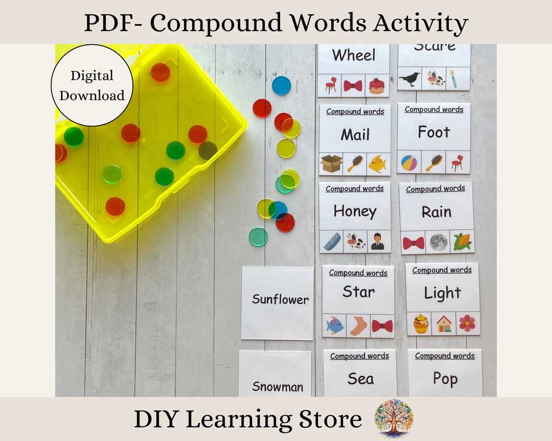 Compound Words Activity Cards – Montessori Learning (PDF) - Etsy