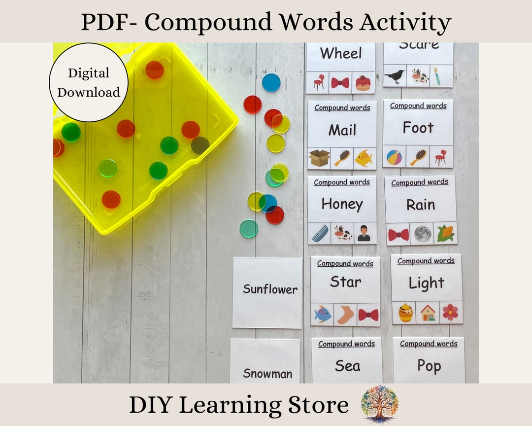 PDF Compound Words Activity Cards Instant Download Montessori Learning PDF Compound Words Activity Cards Instant Download Montessori Learning