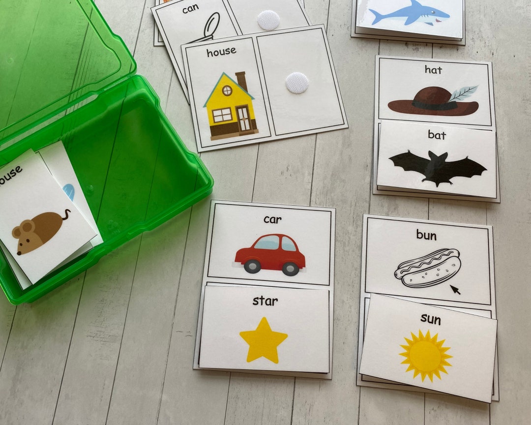 Rhyming Words Matching Task Box Activity Set Preschool, Kindergarten ...