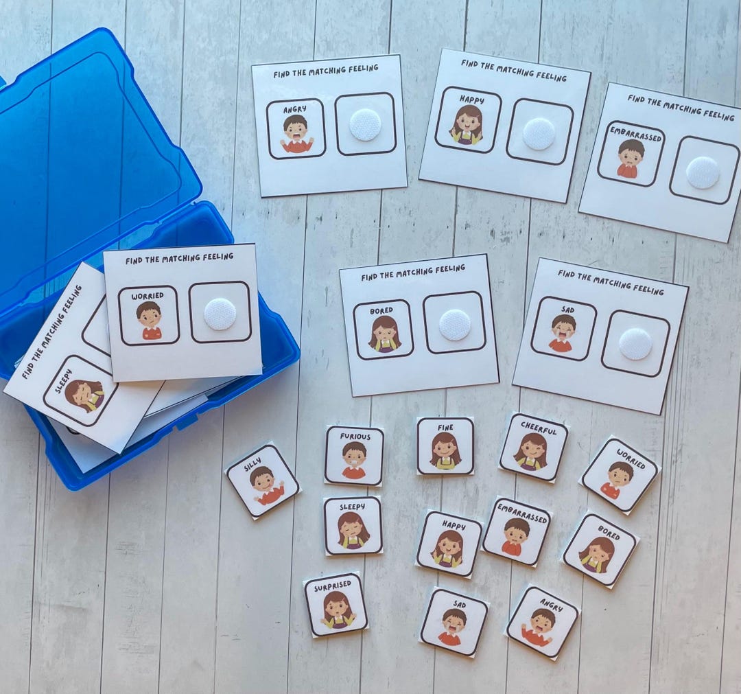 Feelings Matching- Learning Activity Set- Toddlers, Preschool, Special ...