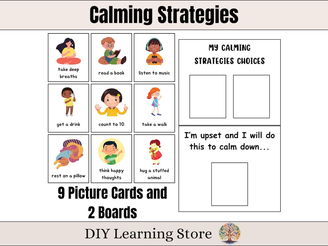 Calming Strategies Picture Cards and 2 Choices Boards- Visual Schedule ...