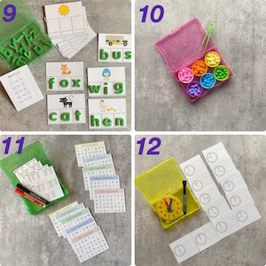 Kindergarten Activity Bundle- 16 Task Box Learning Activities Plus a ...