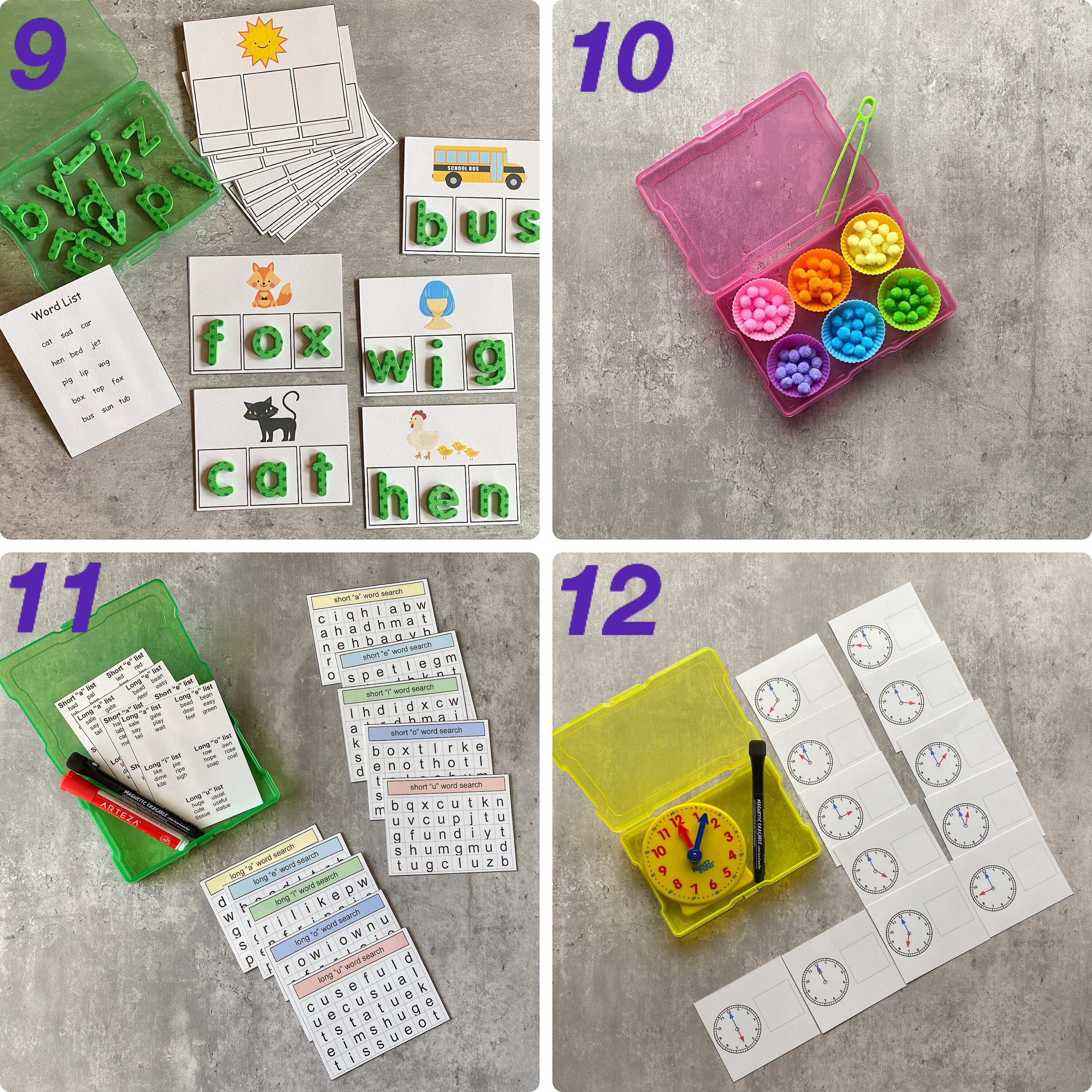 Kindergarten Activity Bundle- 16 Task Box Learning Activities Plus a ...