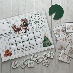 Counting 1-10 With Ten Frame and Fingers- Christmas Activity- Preschool ...