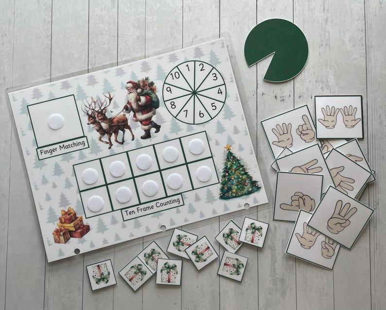 Counting 1-10 With Ten Frame and Fingers- Christmas Activity- Preschool ...