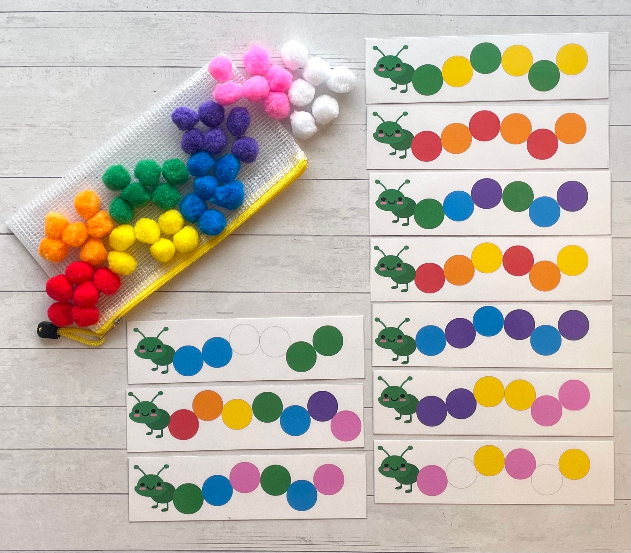 Pom Pom Patterns Activity Cards- Instant Download-montessori Learning ...