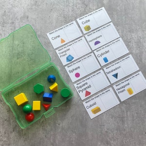 3D Shapes Task Box Activity Set | Etsy