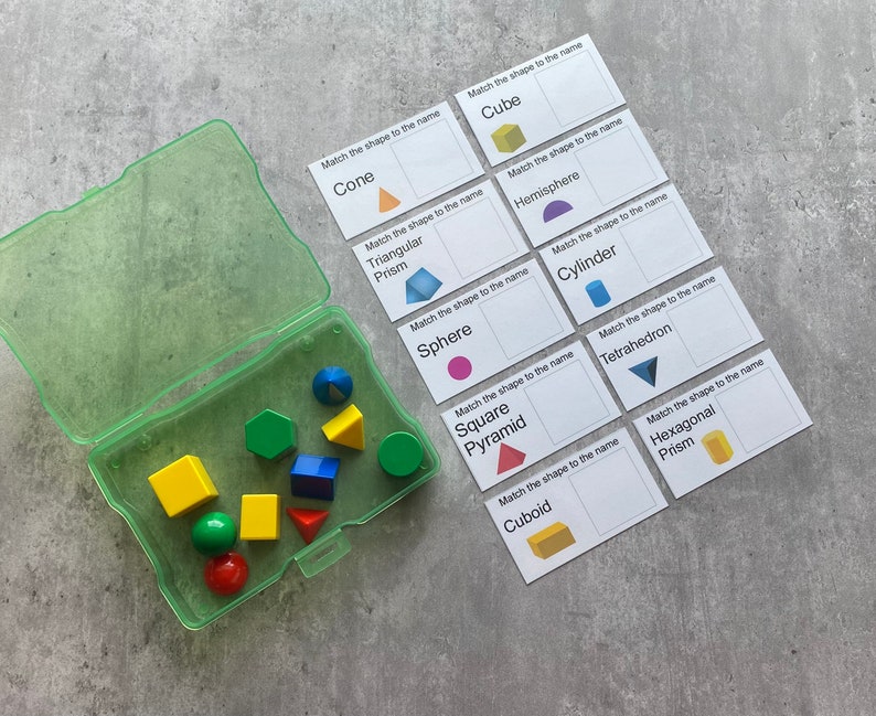 3D Shapes Task Box Activity Set | Etsy