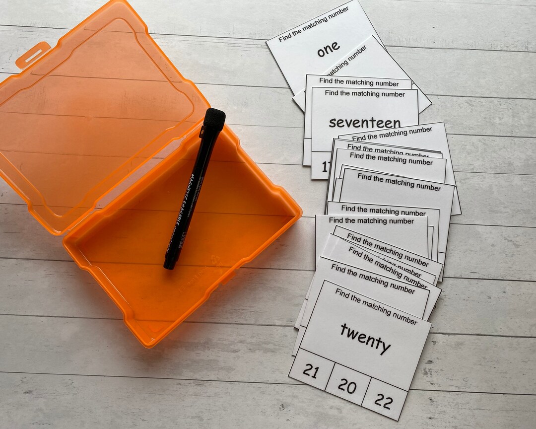Number Matching 1-20 Task Box Activity Set- Montessori Learning Toy for ...