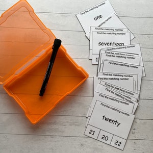 Number Matching 1-20 Task Box Activity Set Montessori Learning Toy for ...